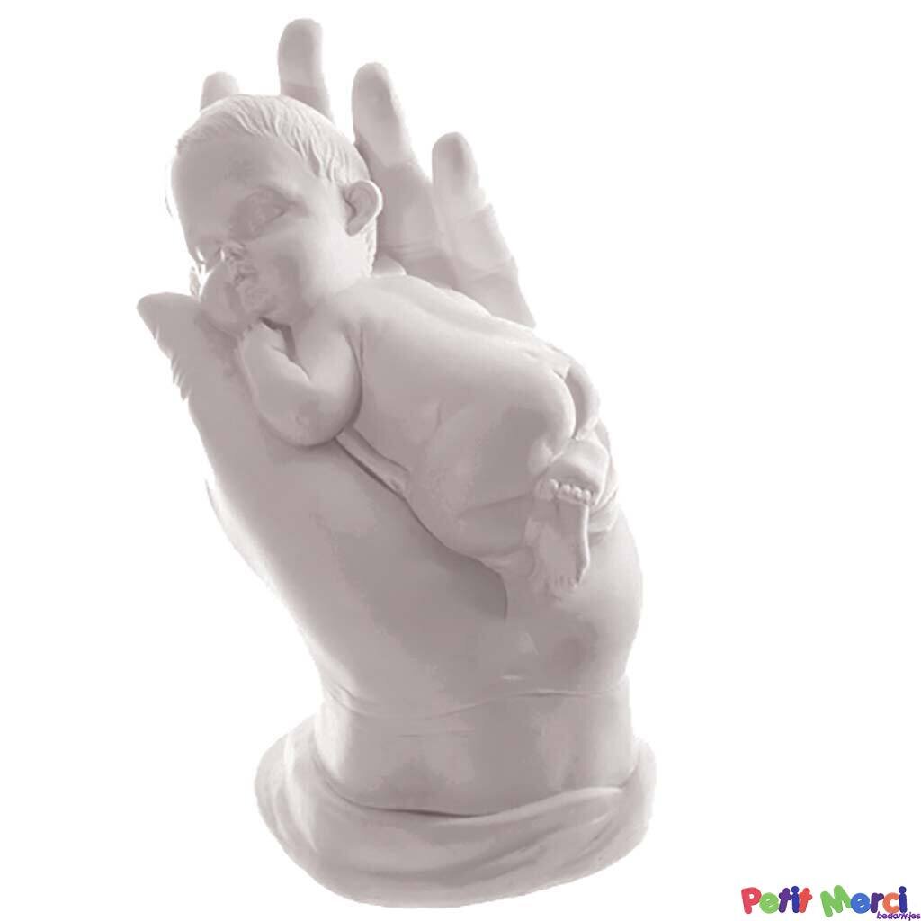 beeldje baby in hand wit